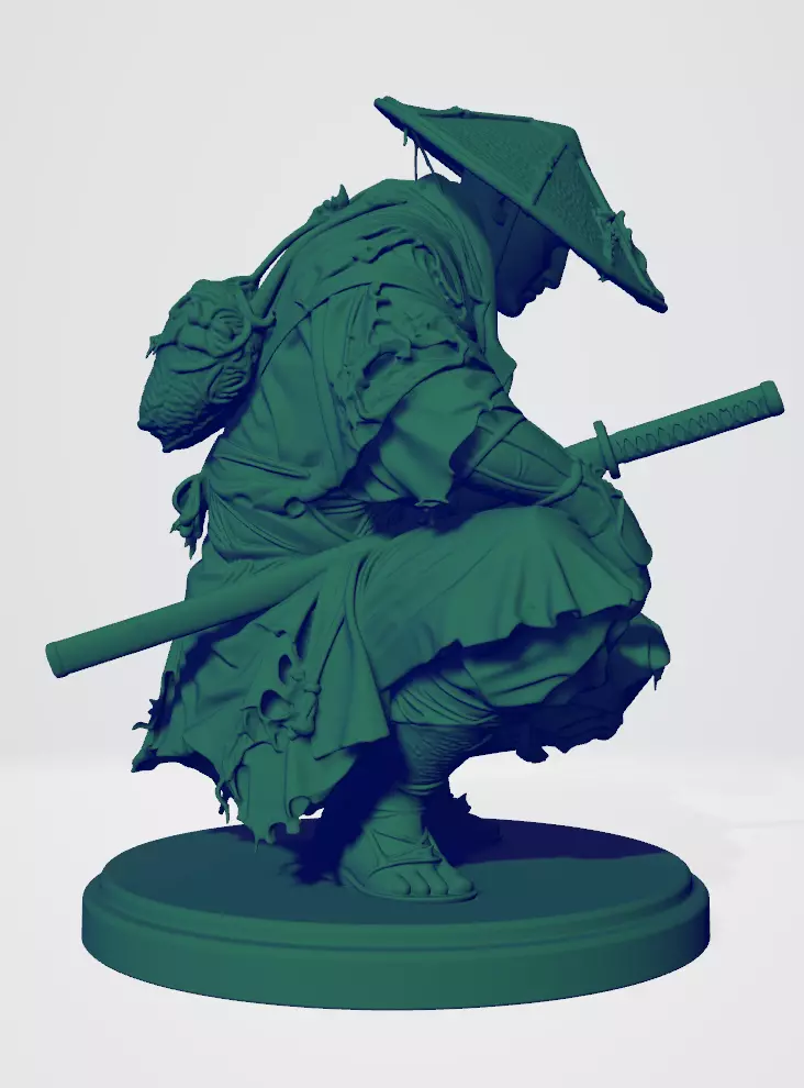 Samurai Crouching Statue 3D Print Model 3D model 3D printable | CGTrader