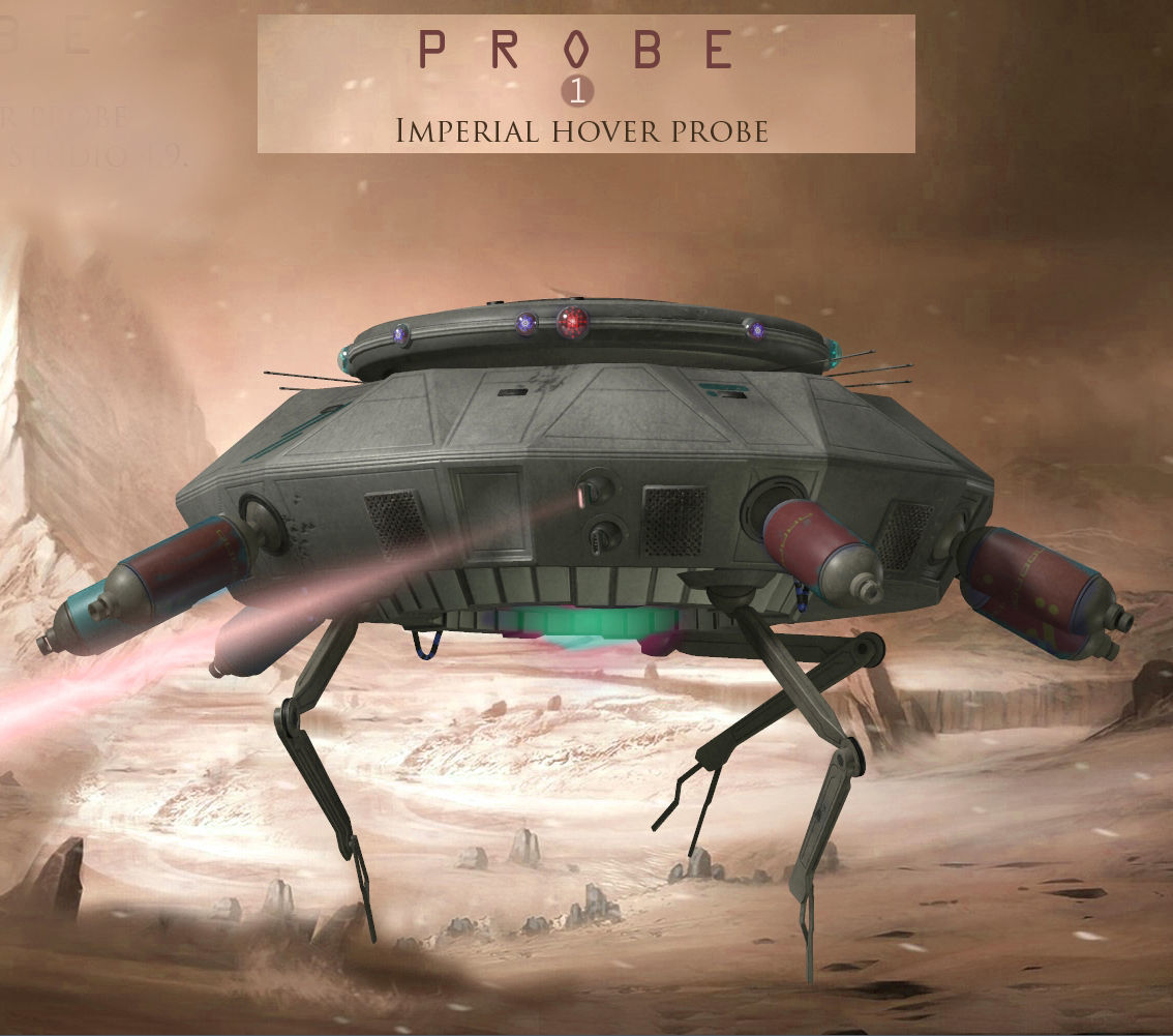 Probe1 star wars spaceship 3D model rigged | CGTrader