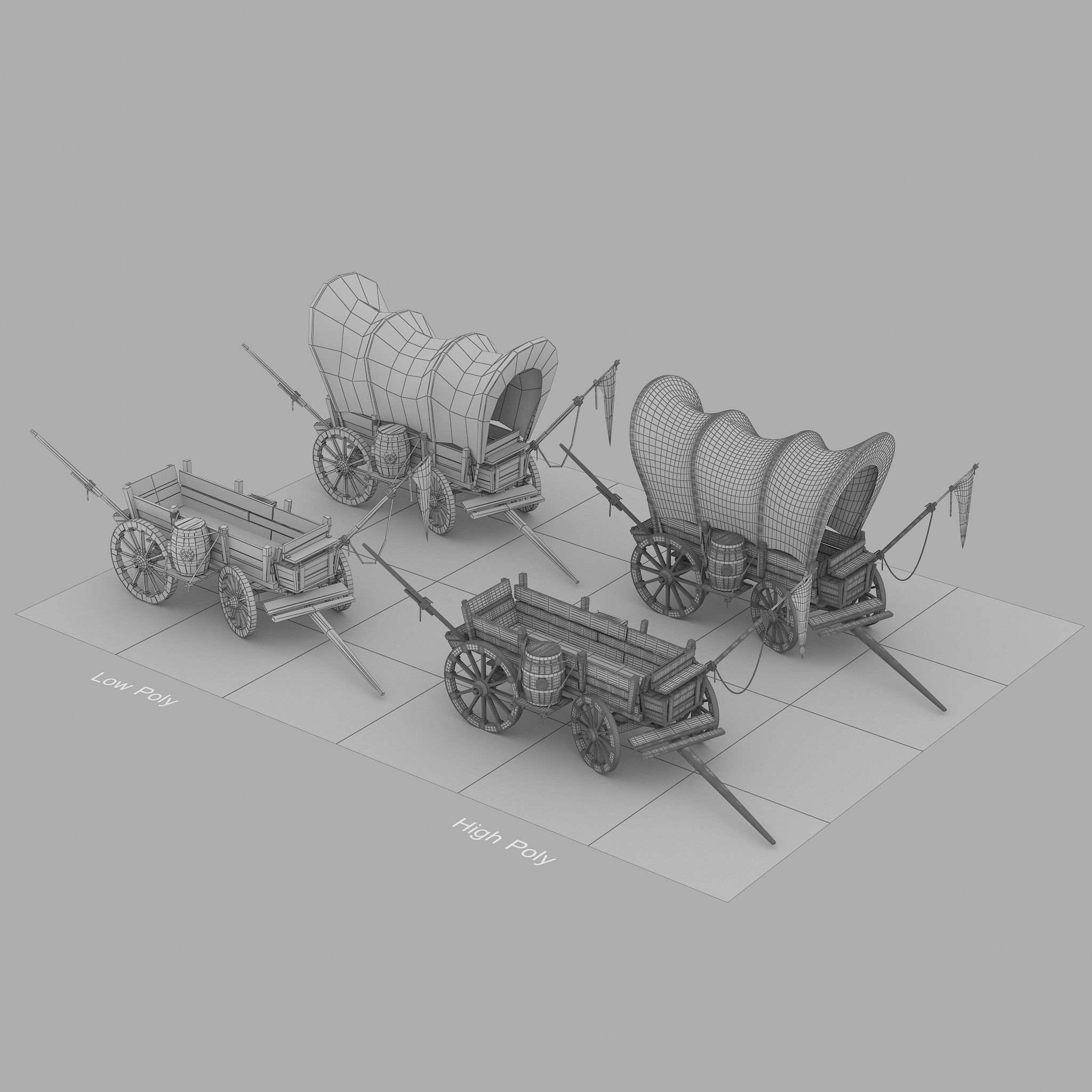3D model Cartoon Wagon VR / AR / low-poly | CGTrader