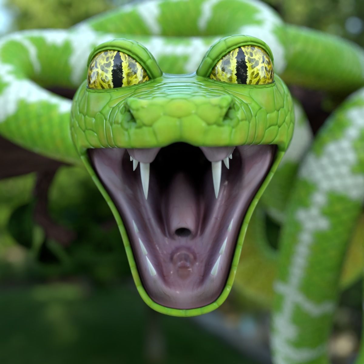 Cartoon snake 3D model | CGTrader