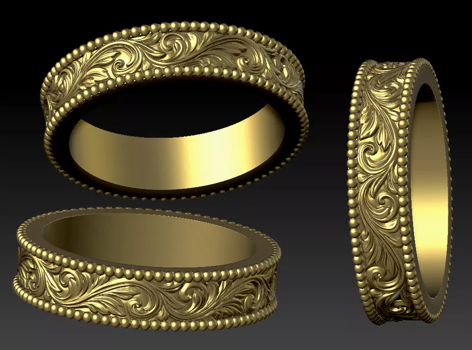 Ornamental Wedding Band 3D Model 3D model 3D printable | CGTrader