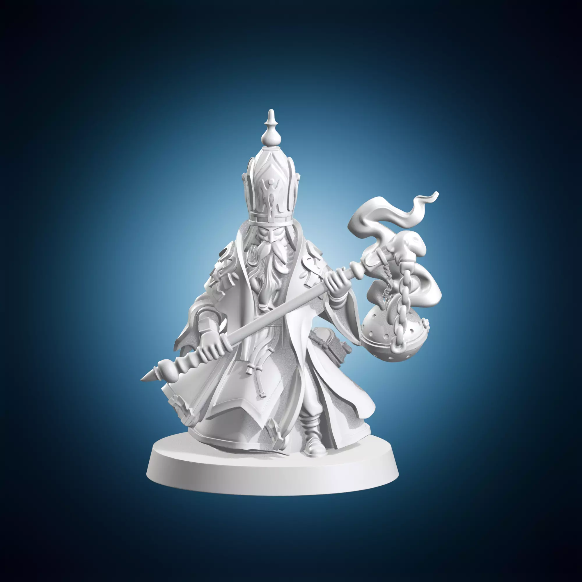 Fantasy Priest Miniature Censer Staff 3D model 3D printable | CGTrader