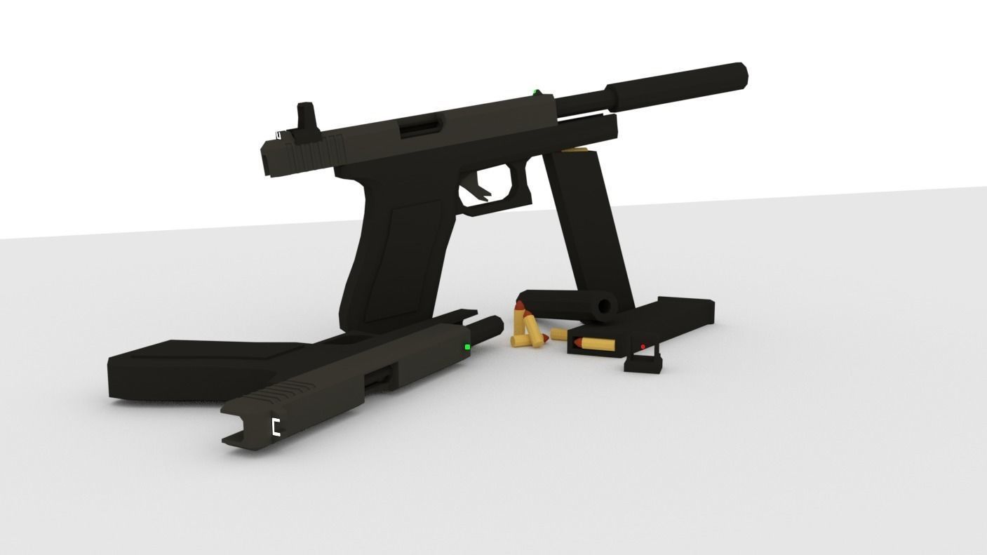 3D model Low Poly Glock 17 VR / AR / low-poly | CGTrader
