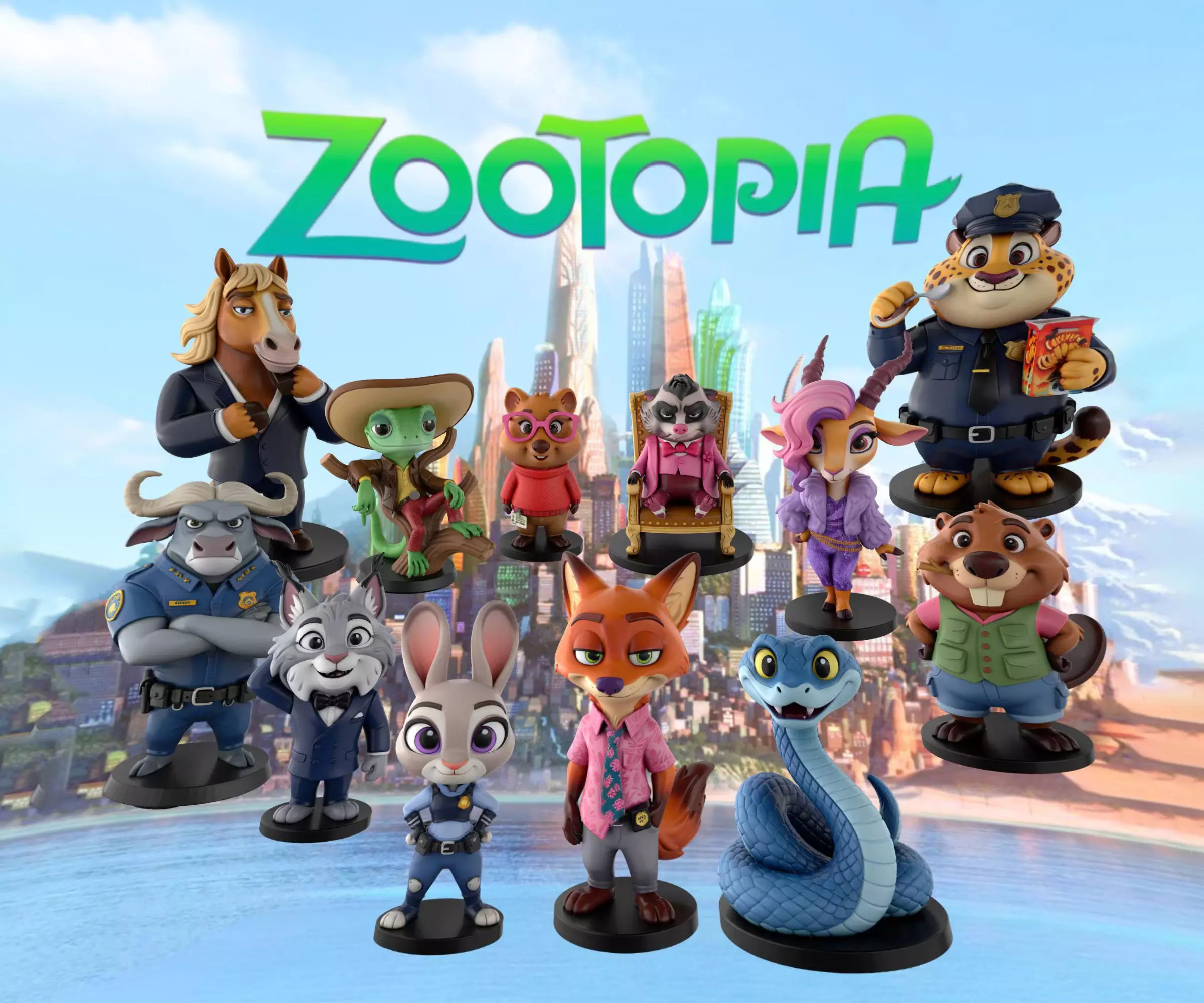 STL printable - Zootopia - Zootropolis - textured GLBs 3D model 3D ...