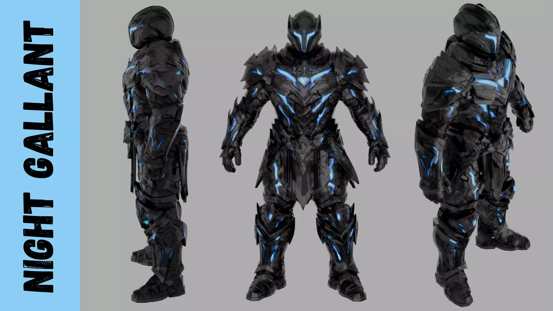 NIGHT GALLANT WARRIOR 3D model animated rigged | CGTrader