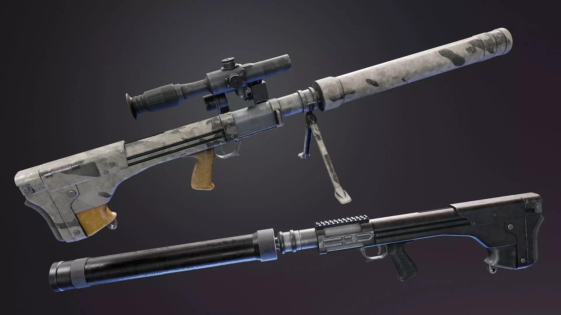 3D model OTS 44 Rifle VR / AR / low-poly | CGTrader