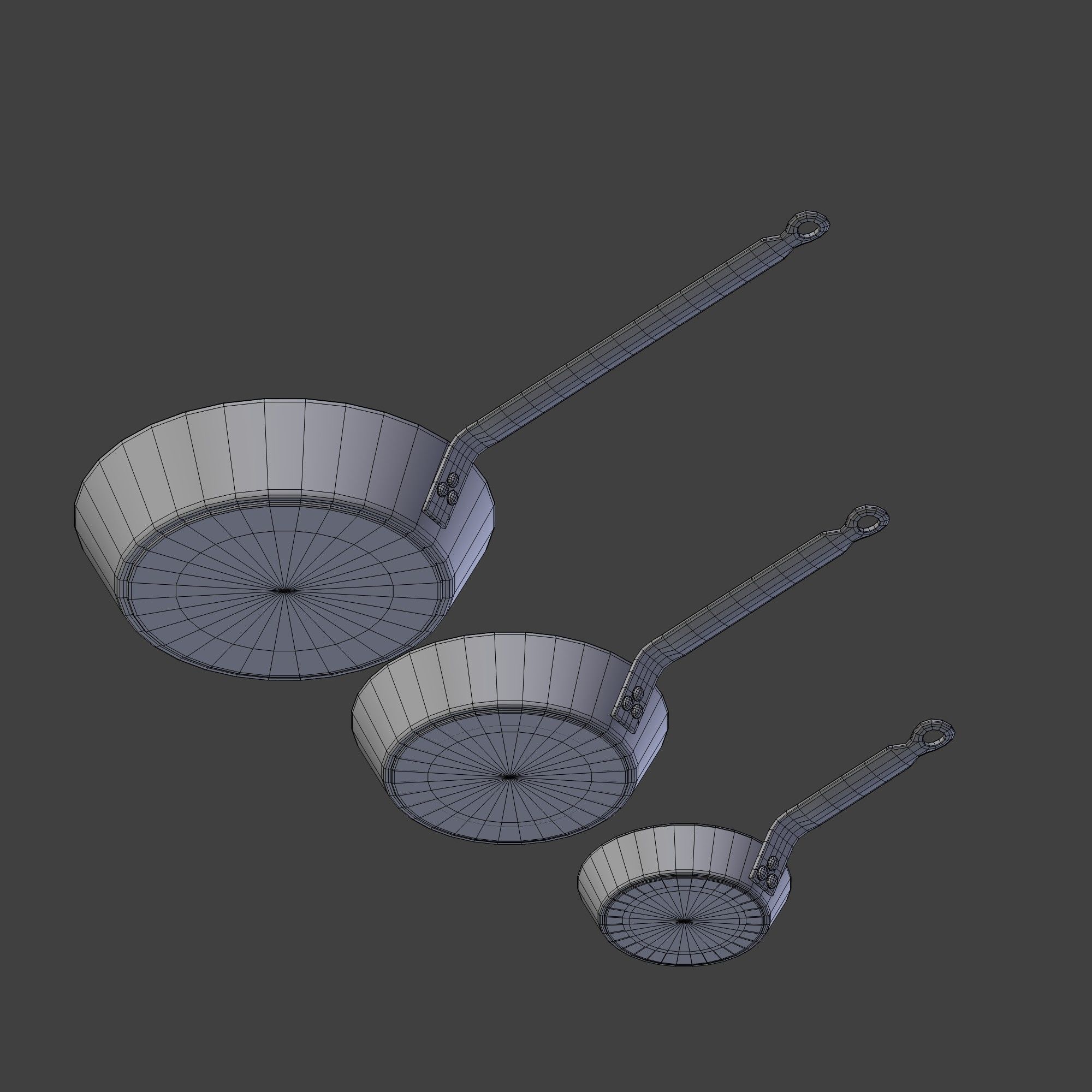 Pans Collection frying free 3D model | CGTrader