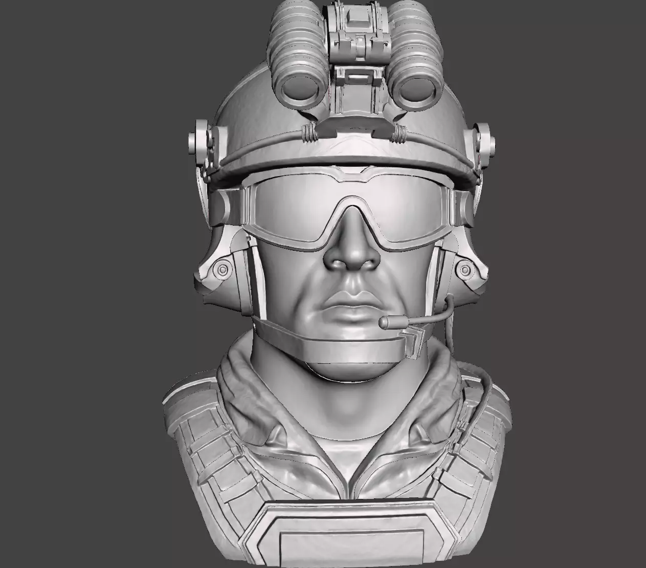 Modern Tactical Soldier Bust Military Helmet Figure 3D model 3D ...