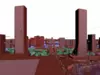 Futuristic Twin Tower Urban Gateway Complex 3D model | CGTrader
