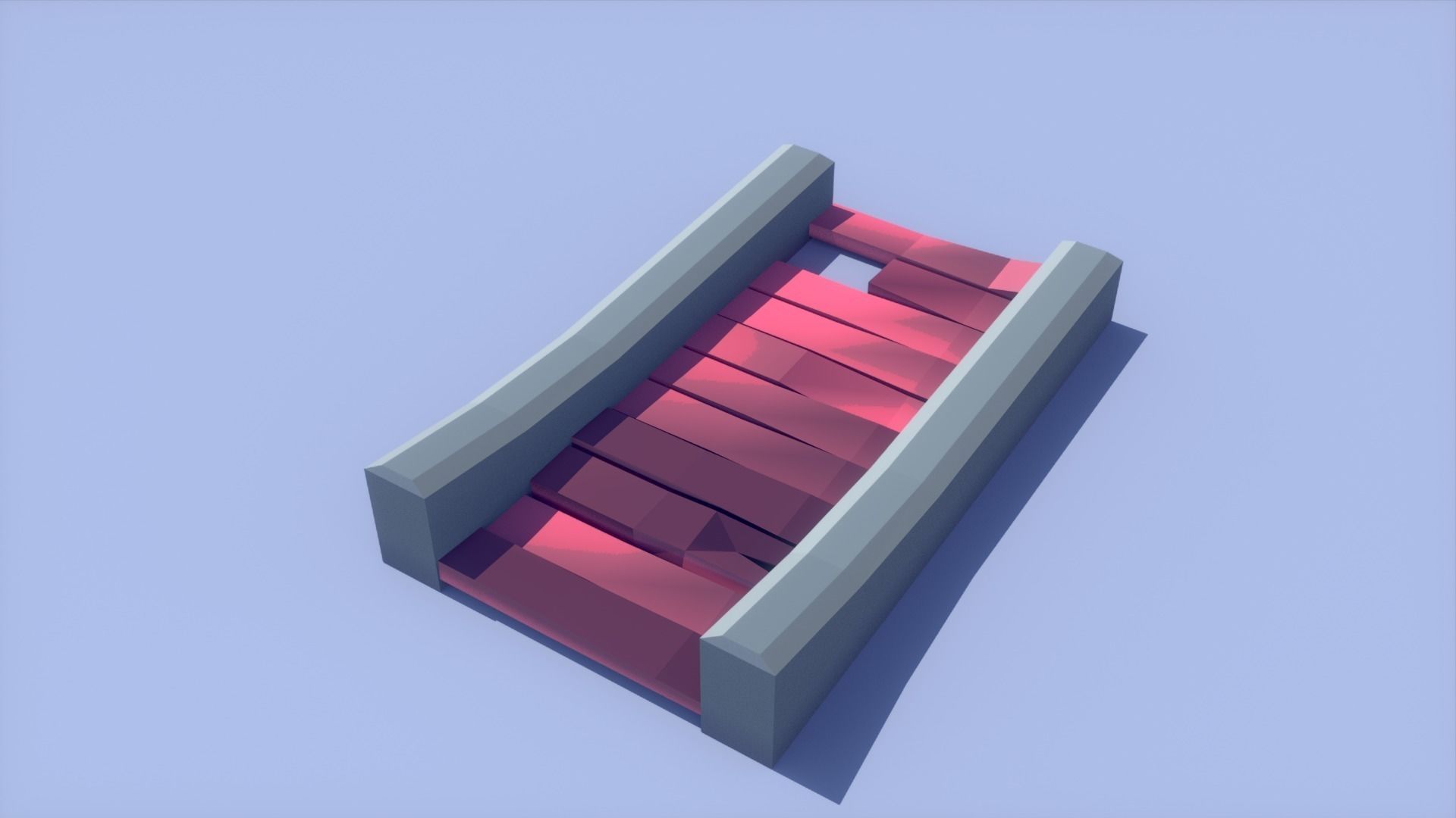 Low Poly Bridges Set wooden bridge free VR / AR / low-poly 3D model ...