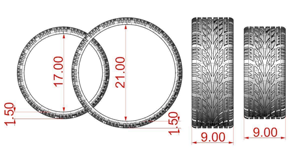Car tires ring 3D model 3D printable | CGTrader