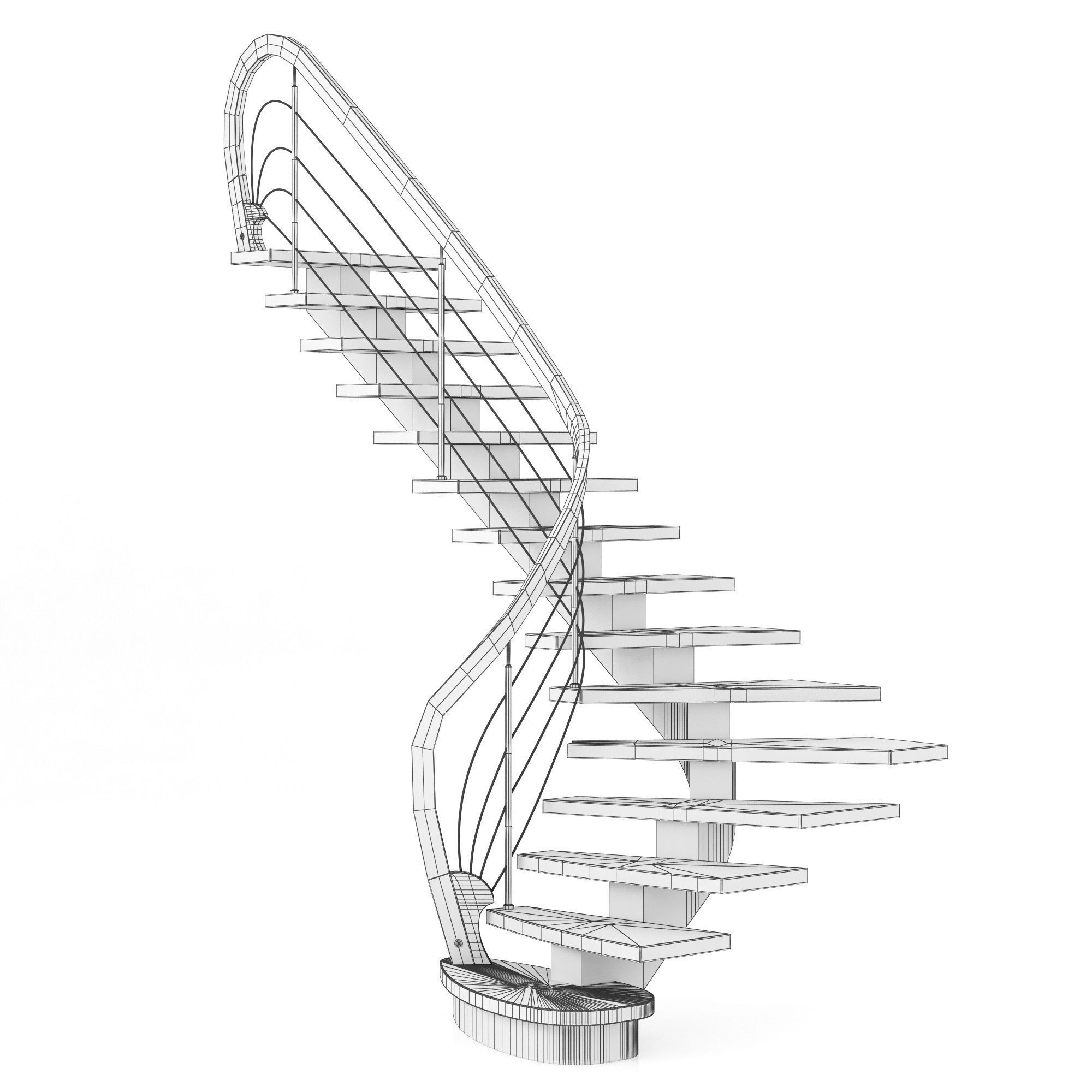 modern angular staircase 3D model | CGTrader