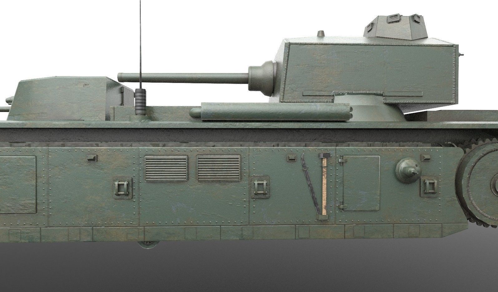 3D model Low poly model France Tank FCM-f1 VR / AR / low-poly | CGTrader