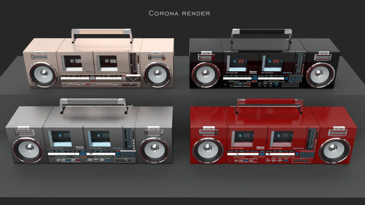 Retro ghettoblaster 3D model | CGTrader