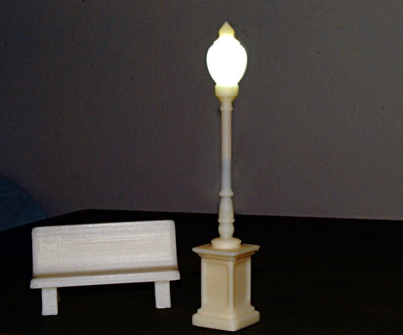 Illuminated street lamp for architecture-props 3D model 3D printable ...