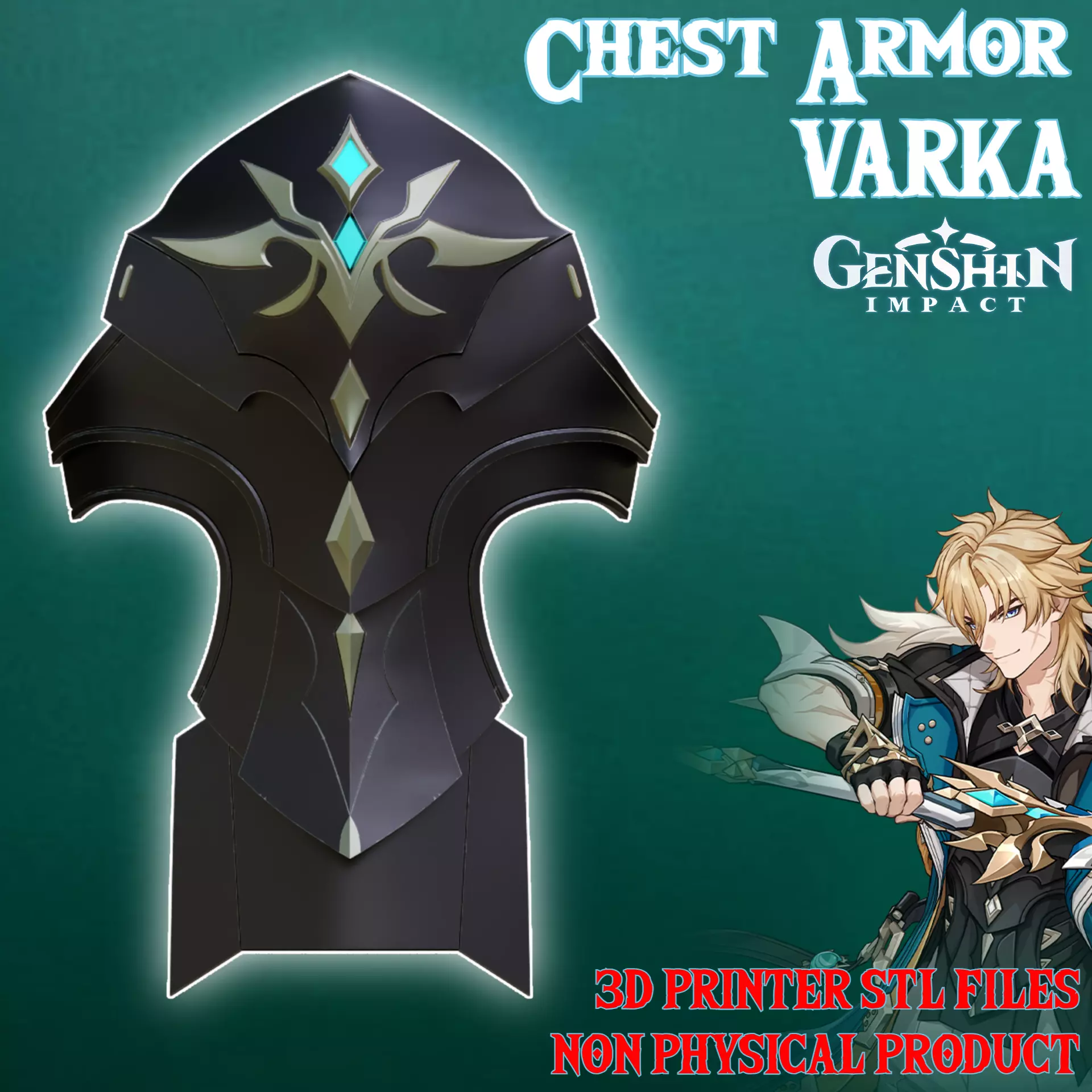 Varka Cosplay Chest Armor Outfit Genshin Impact 3D model 3D printable ...
