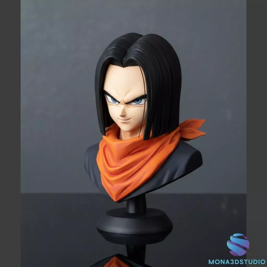 Android 17 Bust - Dragon Ball Z - 3D Print STL Model 3D model 3D ...
