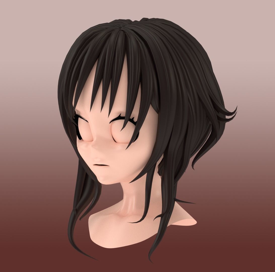 Megumin Hair style 3D model | CGTrader