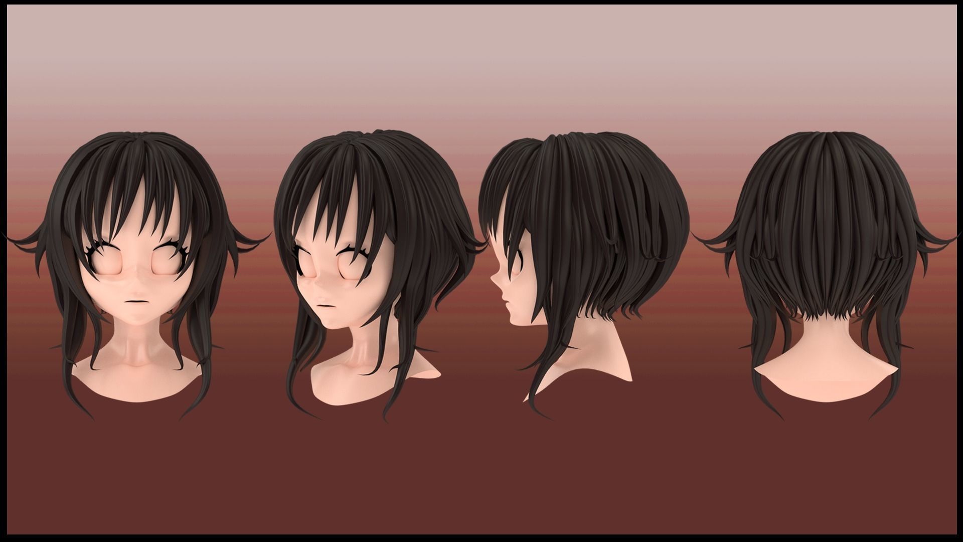Megumin Hair style 3D model | CGTrader