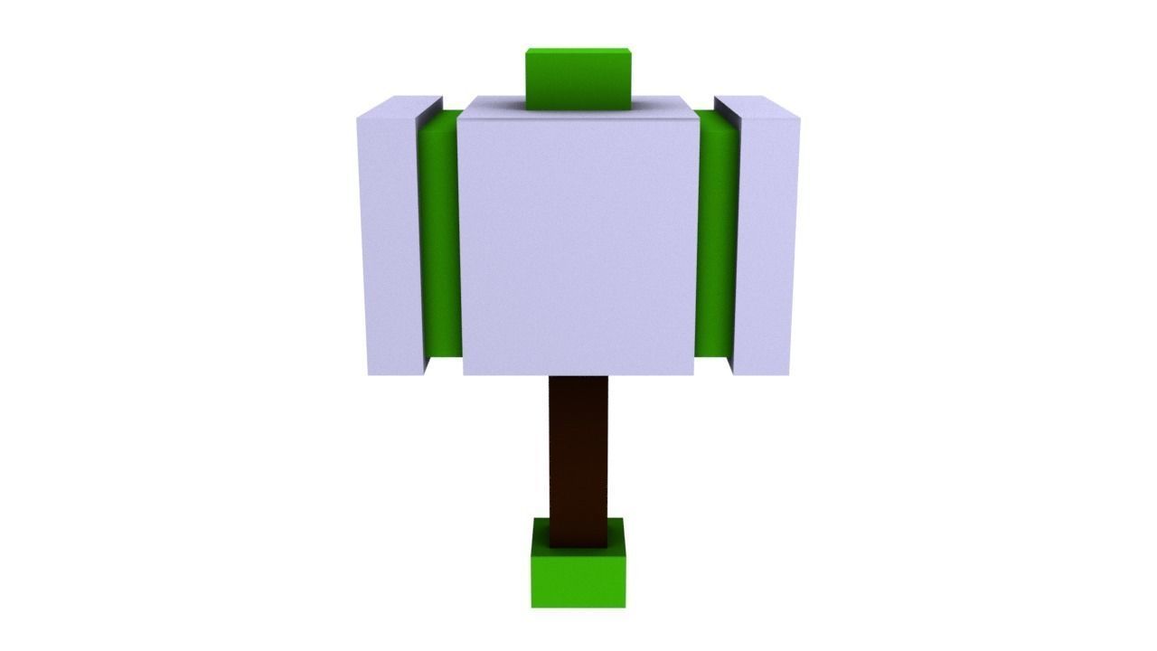 Hammer block in minecraft free VR / AR / low-poly 3D model | CGTrader