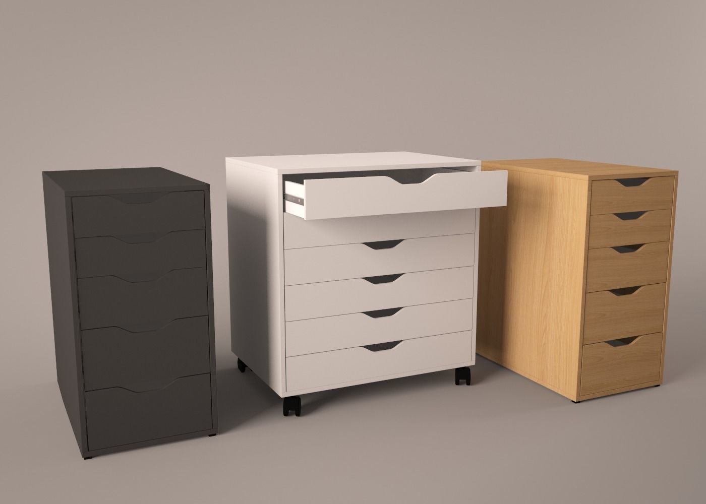 Scandinavian Design Interior Furniture set of Drawers 3D model | CGTrader