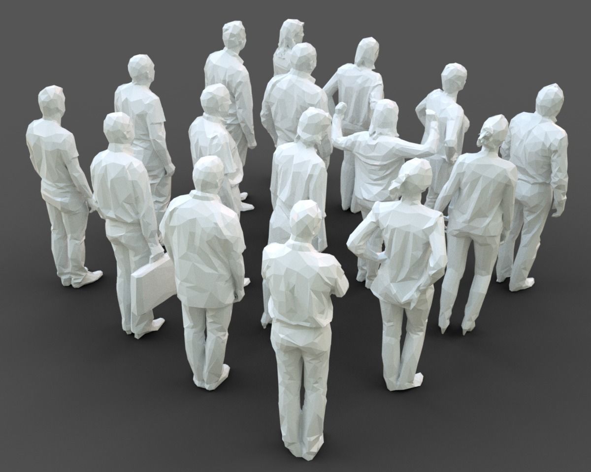 3D model 16 Stylized Human Statues Pack V10 VR / AR / low-poly | CGTrader