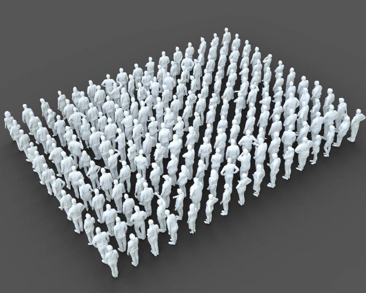 3D model 192 Stylized Human Statues Collection VR / AR / low-poly ...