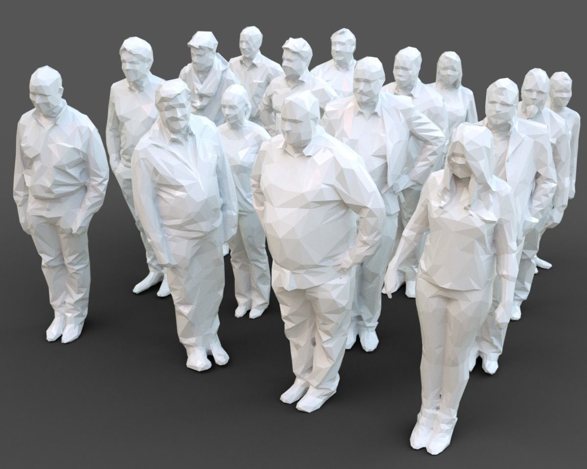 3D model 192 Stylized Human Statues Collection VR / AR / low-poly ...
