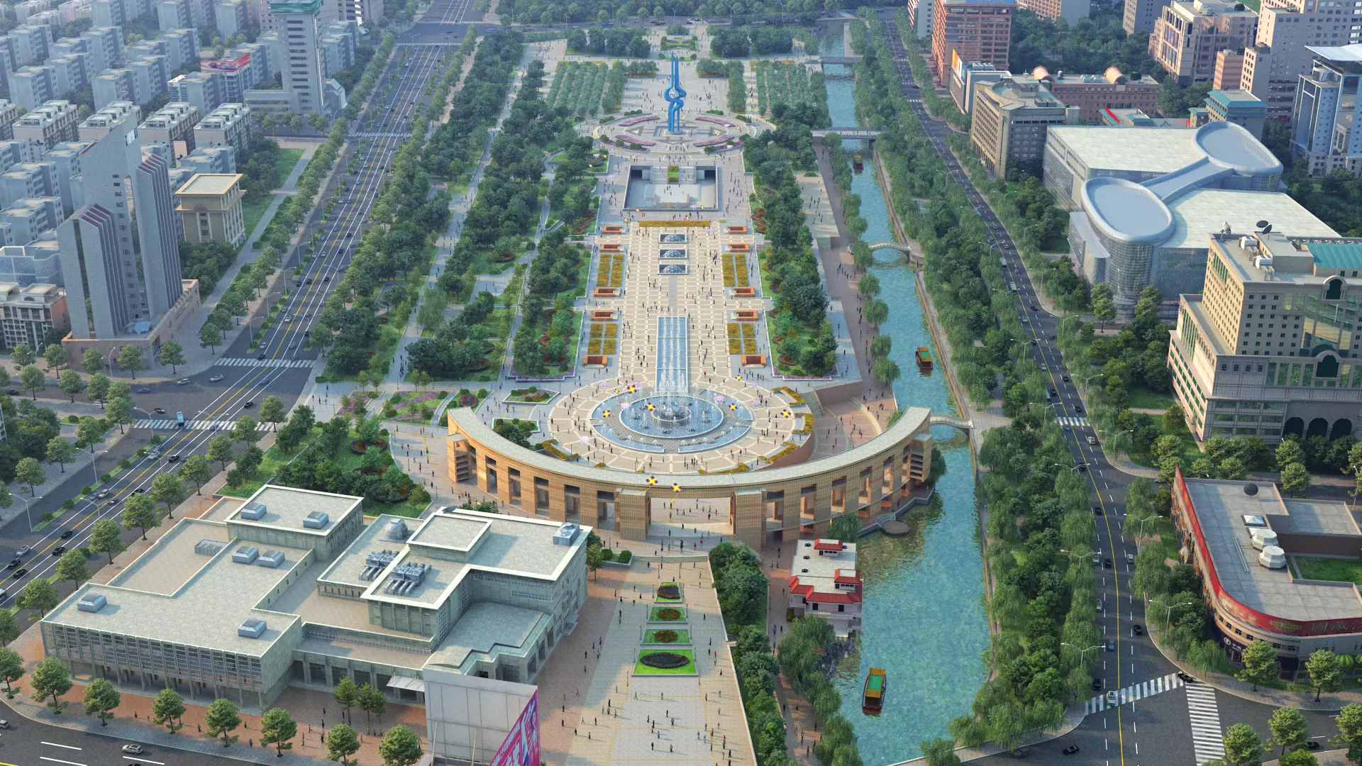 Jinan Quancheng Square Jinan City Center 3D model | CGTrader