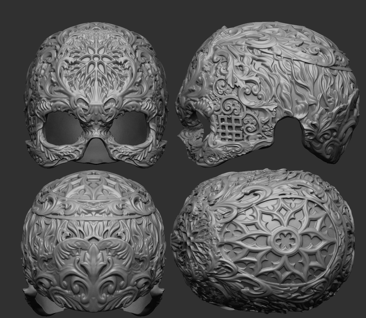 Skull helmet 3D model 3D printable | CGTrader