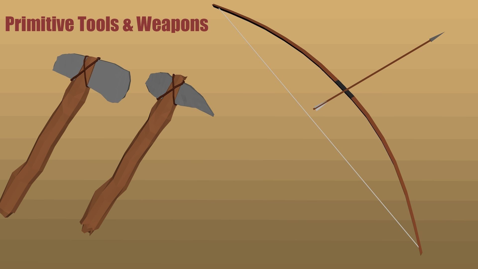 3D model Low-Poly Primitive tools and weapons VR / AR / low-poly | CGTrader