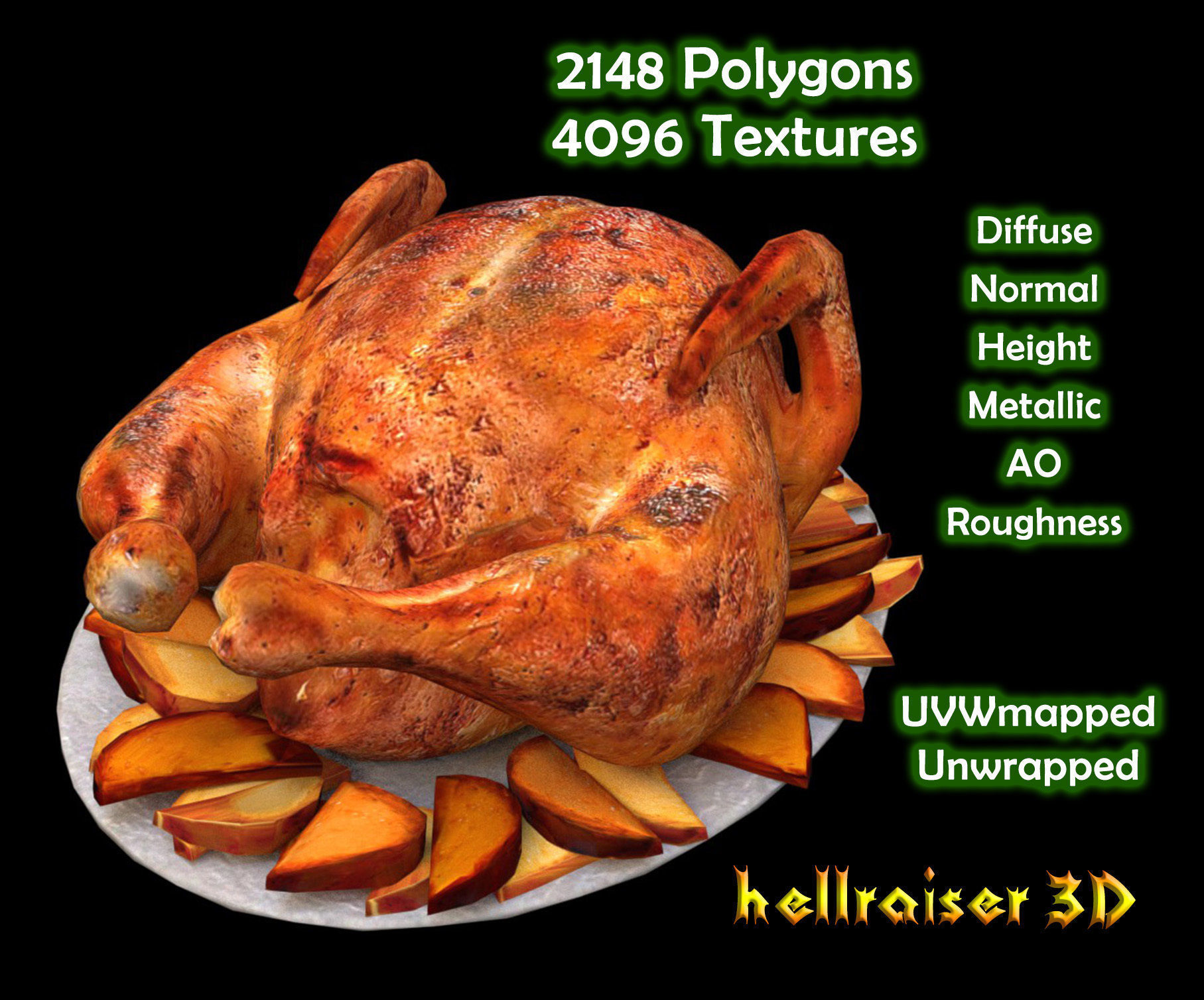 3D model Food Chicken - PBR - Textured VR / AR / low-poly | CGTrader