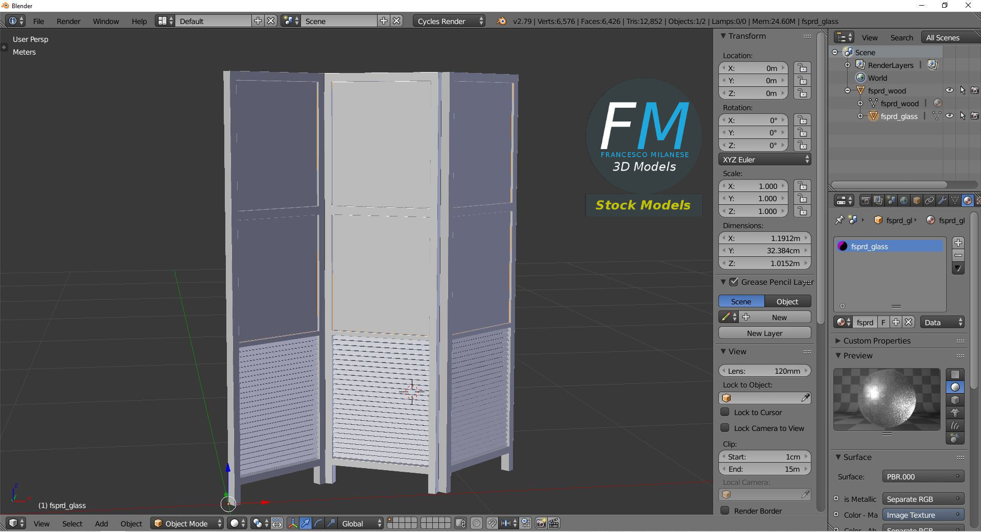 Folding screen panel room divider 3D model | CGTrader