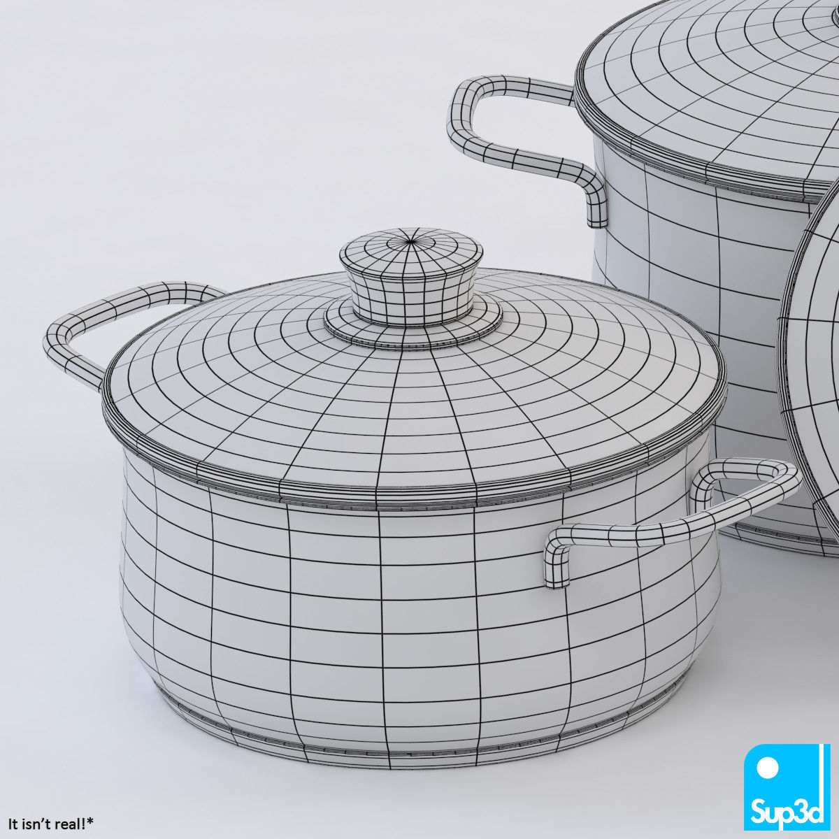 Cooking-pots stainless steel pots and pans 3D model | CGTrader