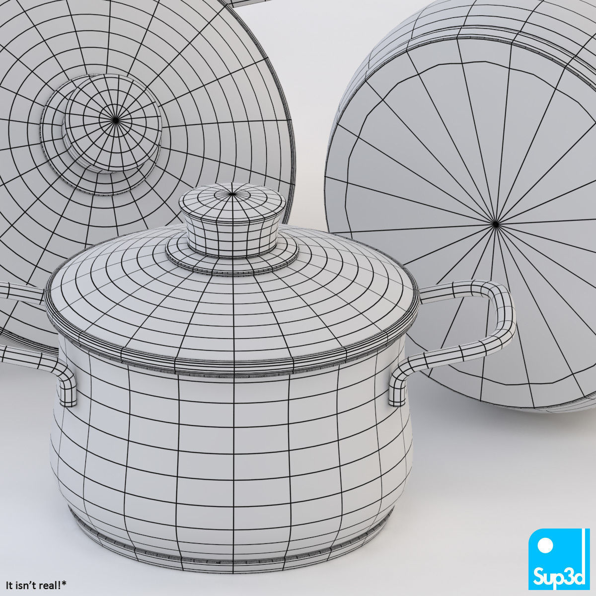 Cooking-pots stainless steel pots and pans 3D model | CGTrader