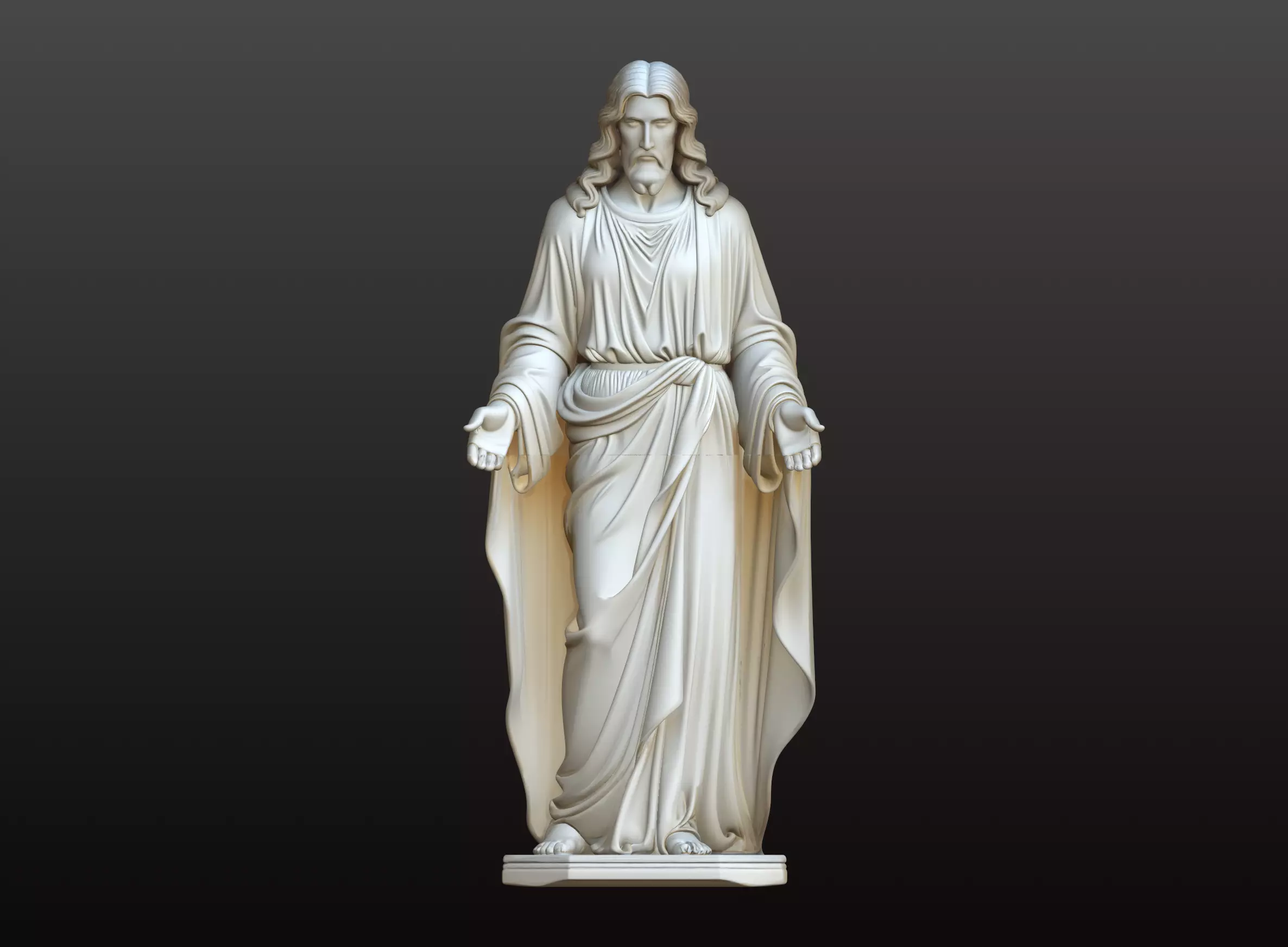 Christ Statue STL Peaceful Devotional Sculpture 3D 3D model 3D ...