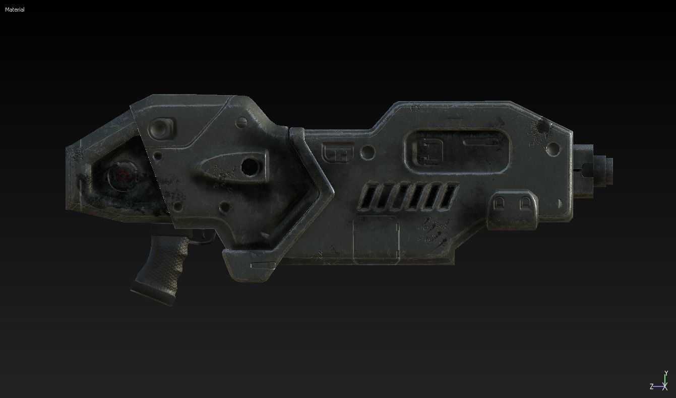 3D model Heavy Space Gun VR / AR / low-poly | CGTrader
