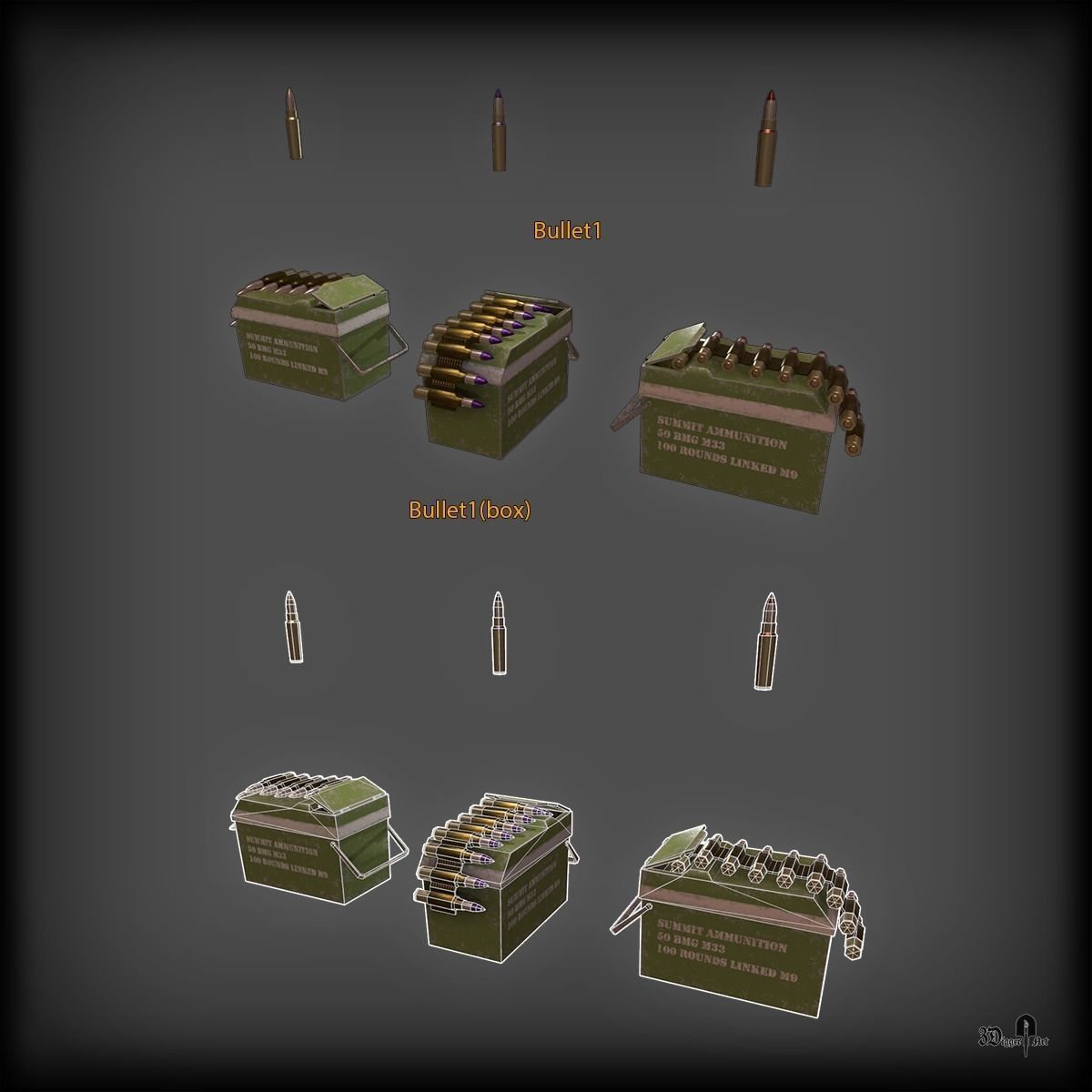 3D model Ammunition pack VR / AR / low-poly animated | CGTrader