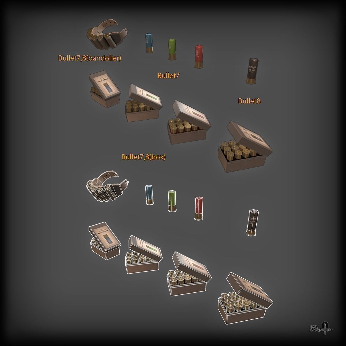 3D model Ammunition pack VR / AR / low-poly animated | CGTrader