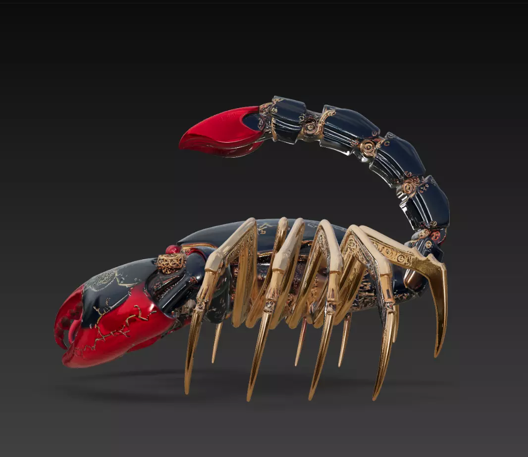 Steampunk Mechanical Scorpion Fantasy Creature 3D Model 3D model 3D ...