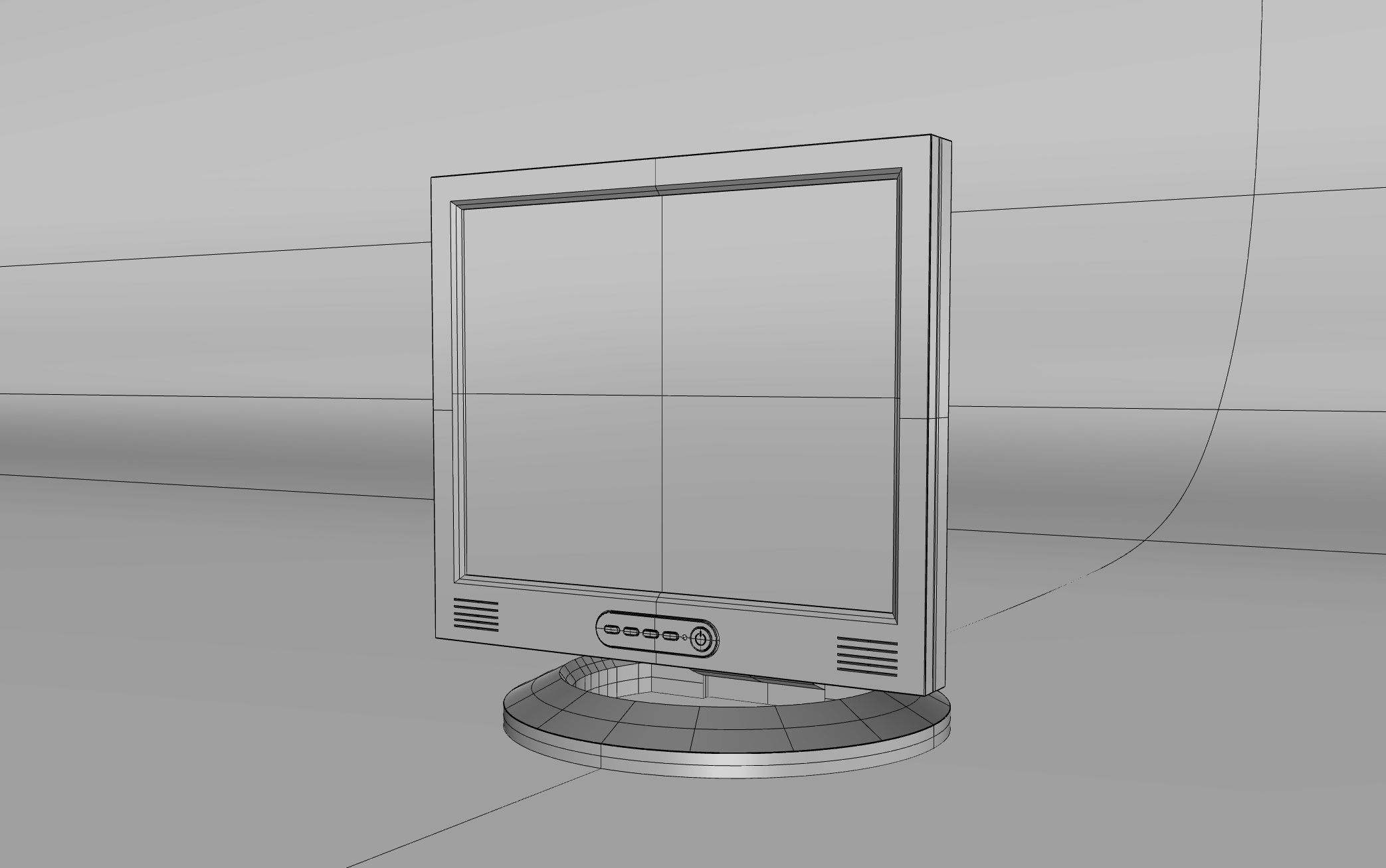 Old PC monitor free 3D model | CGTrader