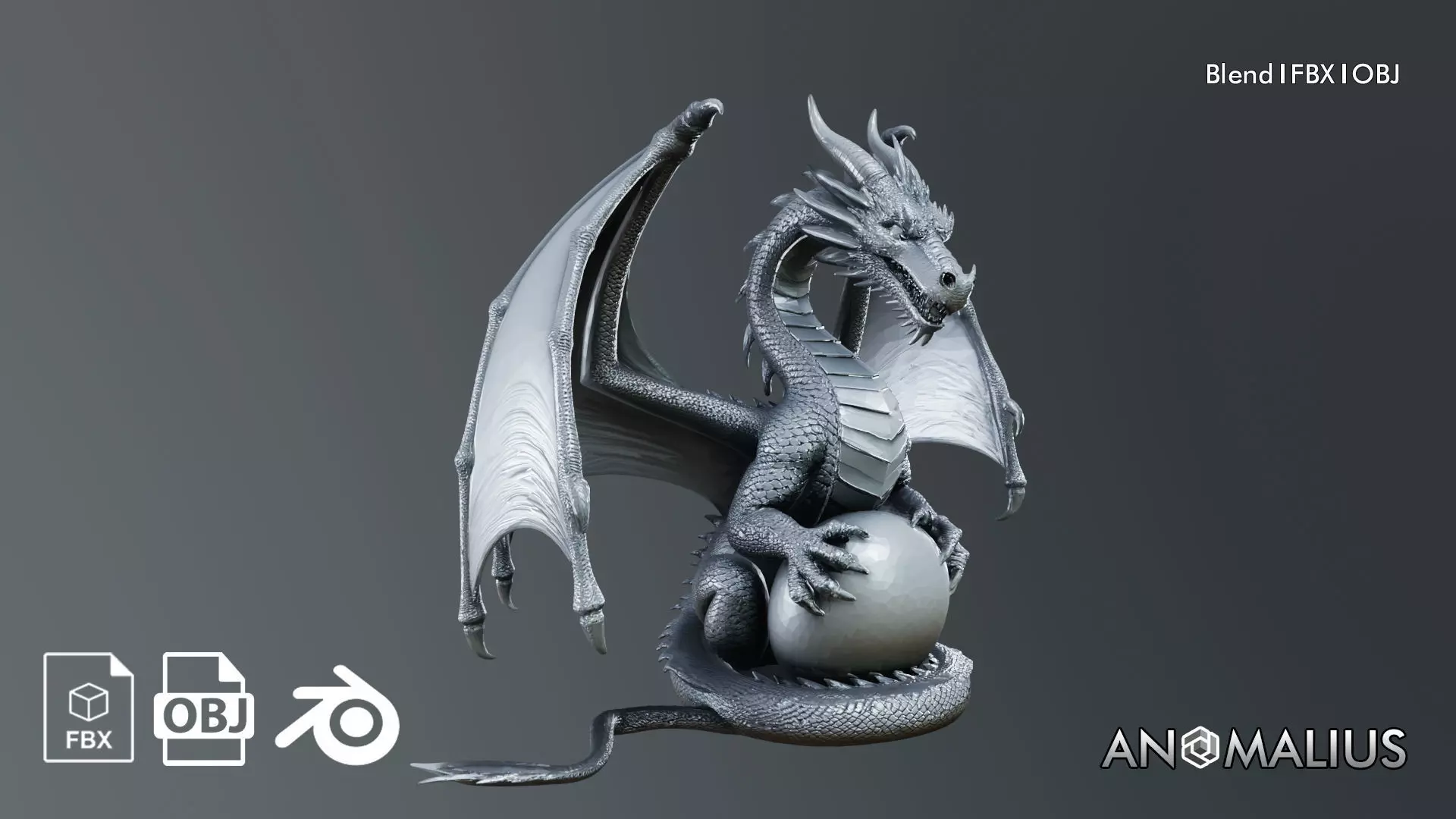 ancient dragon statue 3D model | CGTrader