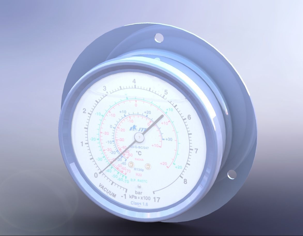 Manometer - compound pressure and vacuum gauge 3D model | CGTrader