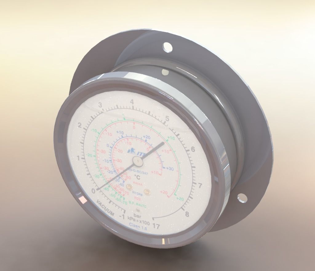 Manometer - compound pressure and vacuum gauge 3D model | CGTrader