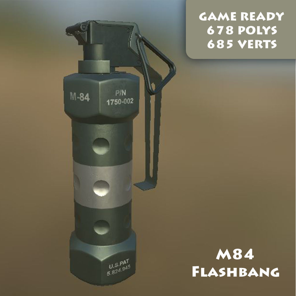 3D model M84 Stun Flashbang Grenade VR / AR / low-poly | CGTrader