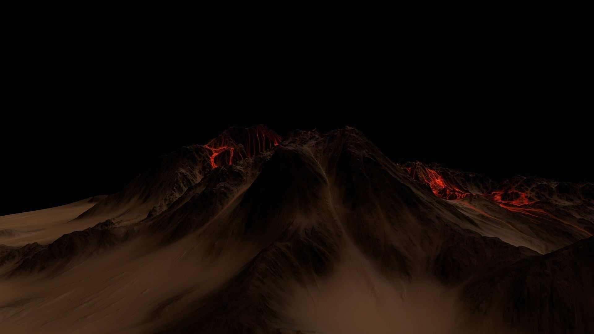 3D model Volcano mountain with flames VR / AR / low-poly | CGTrader