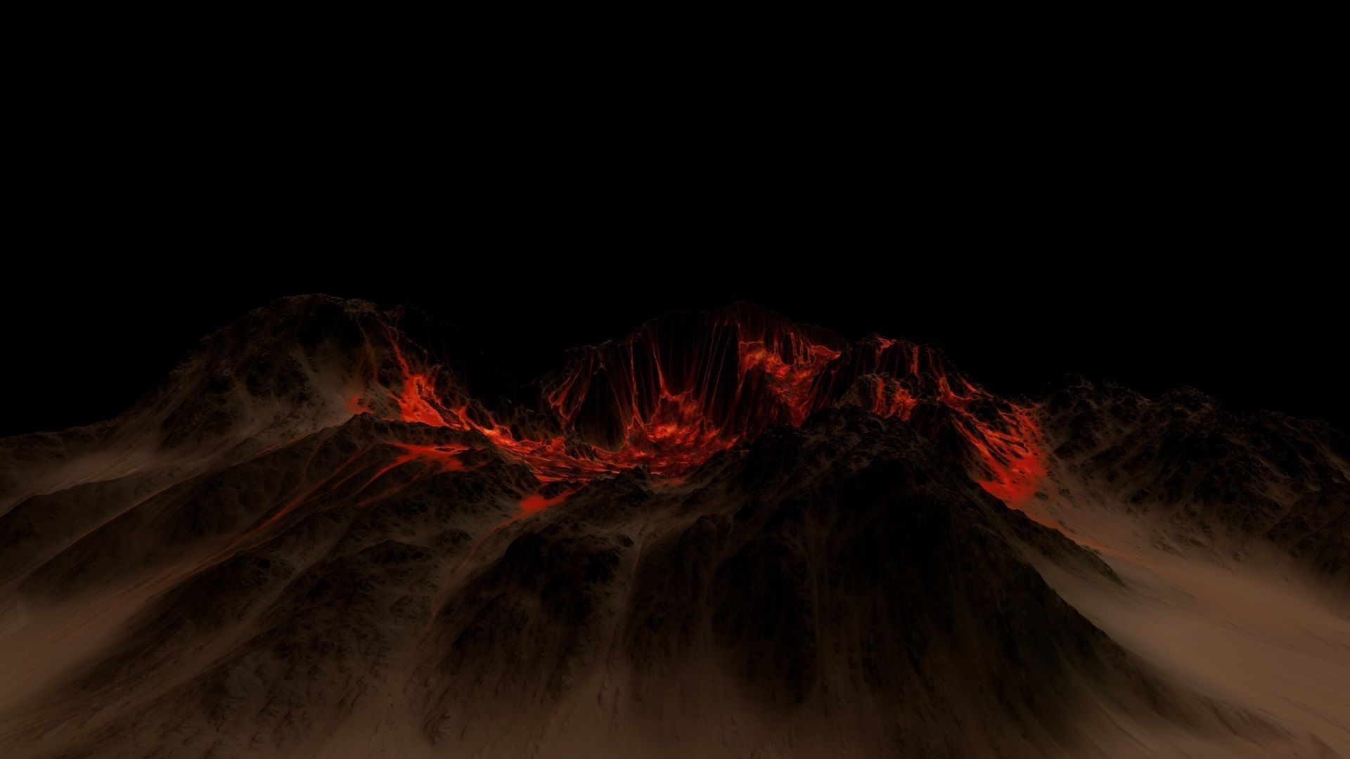 3D model Volcano mountain with flames VR / AR / low-poly | CGTrader