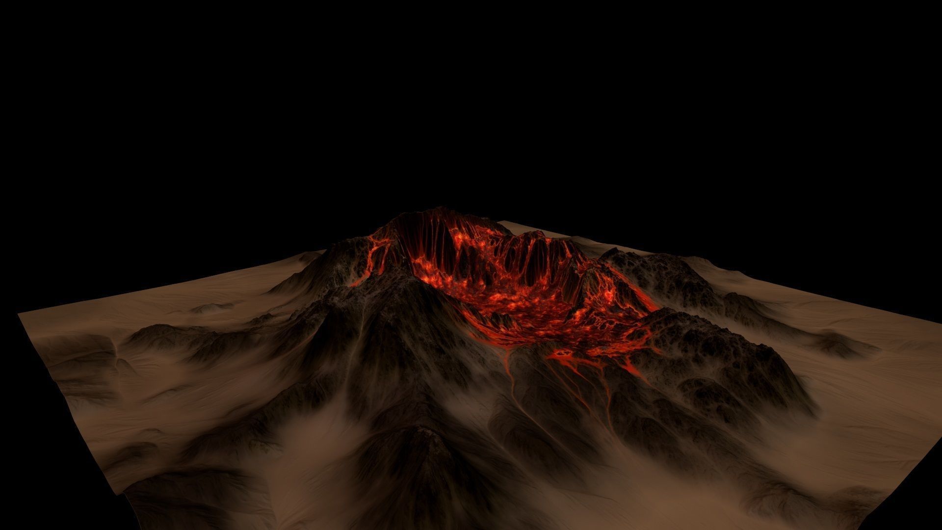 3D model Volcano mountain with flames VR / AR / low-poly | CGTrader