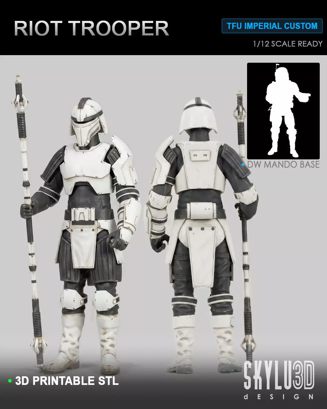 TFU2 Riot Trooper One12 Scale Custom 3D model 3D printable | CGTrader