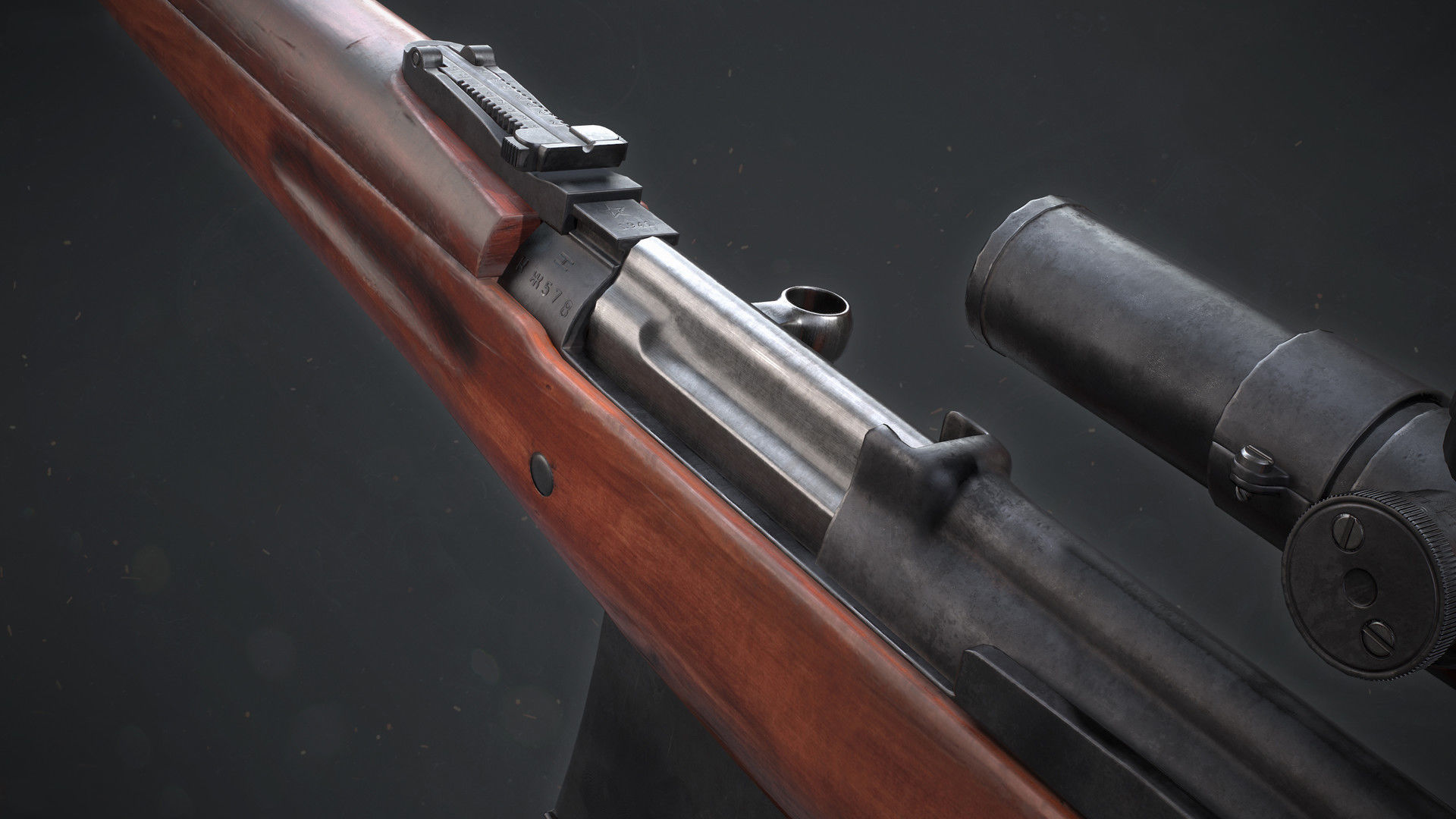 3D model PBR Soviet SVT-40 Semi-Automatic rifle VR / AR / low-poly ...